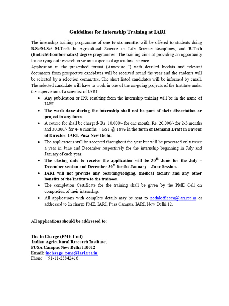 Internship Guidelines 25072022 | PDF