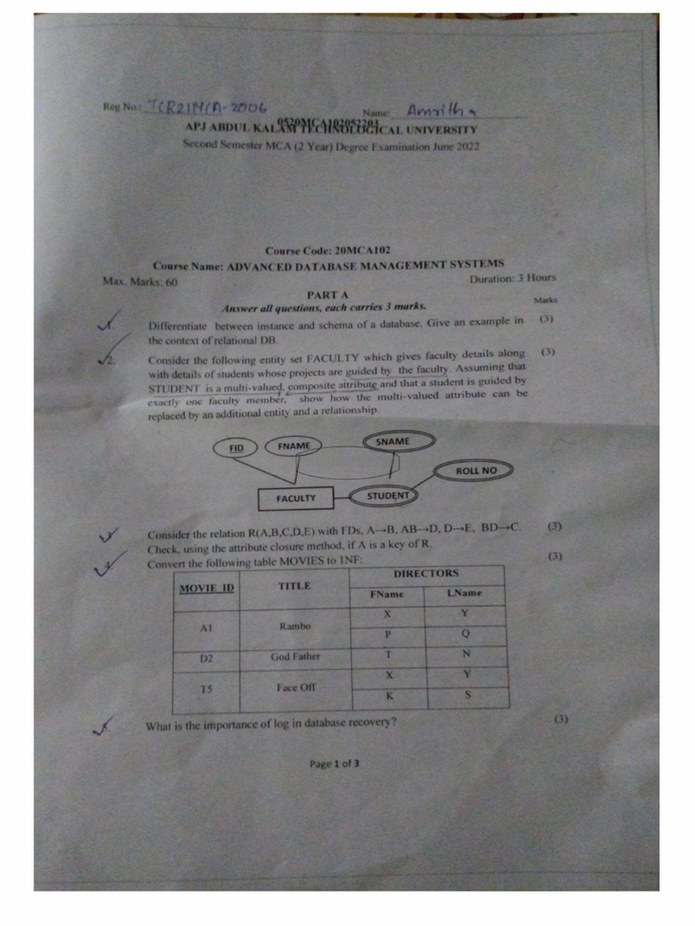 Advanced Database Management Systems 20 Mca 102 2022 June | PDF Advanced Database Management Systems 20 Mca 102 2022 June | PDF