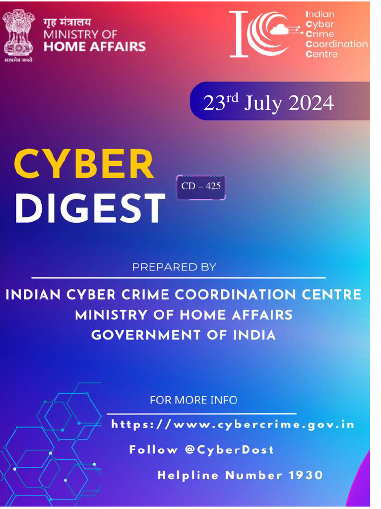 I4C Daily Digest-23.07.2024 | PDF | Cybercrime | Phishing