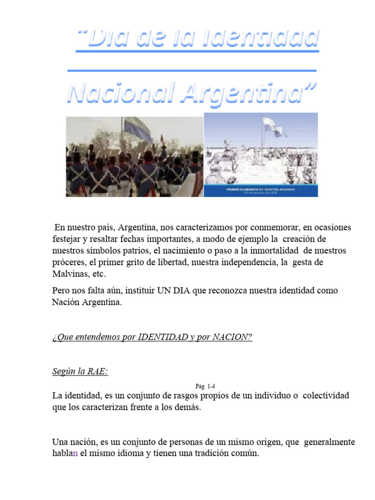 Día de La Identidad Nacional | PDF | Nación