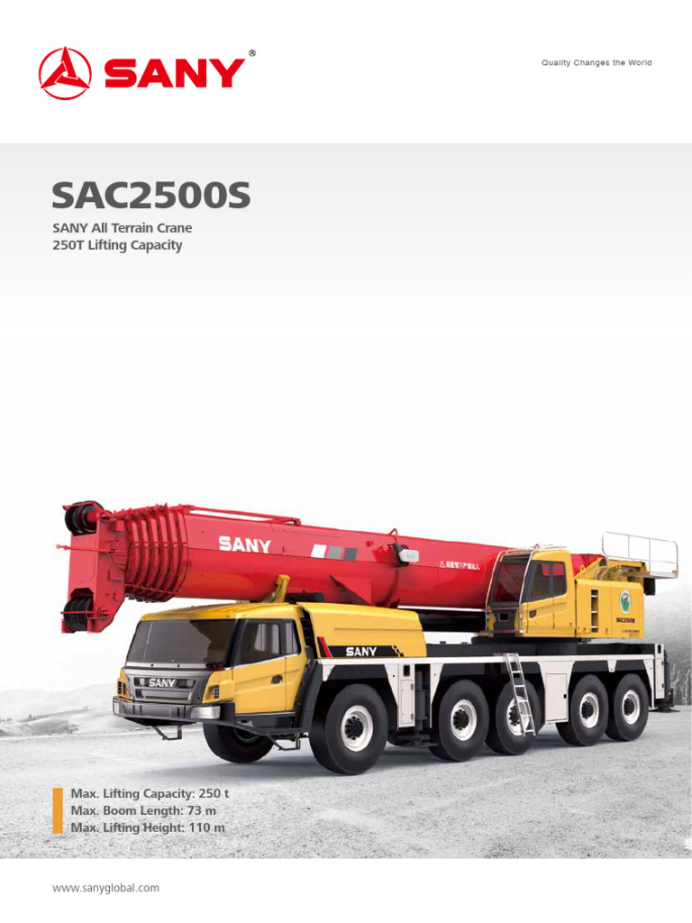 Ficha Tecnica SANY SAC 2500S | PDF | Brake | Crane (Machine)