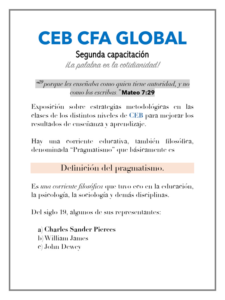 Ceb Global | PDF | Pragmatismo | Evangelio de Mateo
