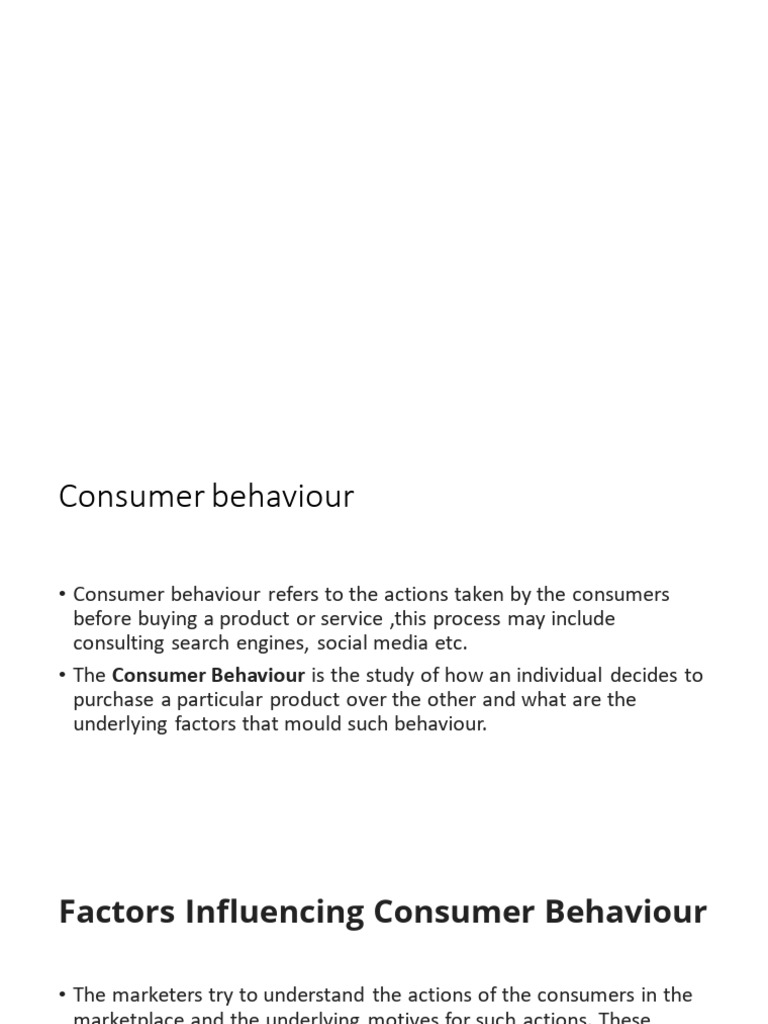 Consumer Behaviour & Factors Influencing CB | PDF | Behavior | Consumer Behaviour
