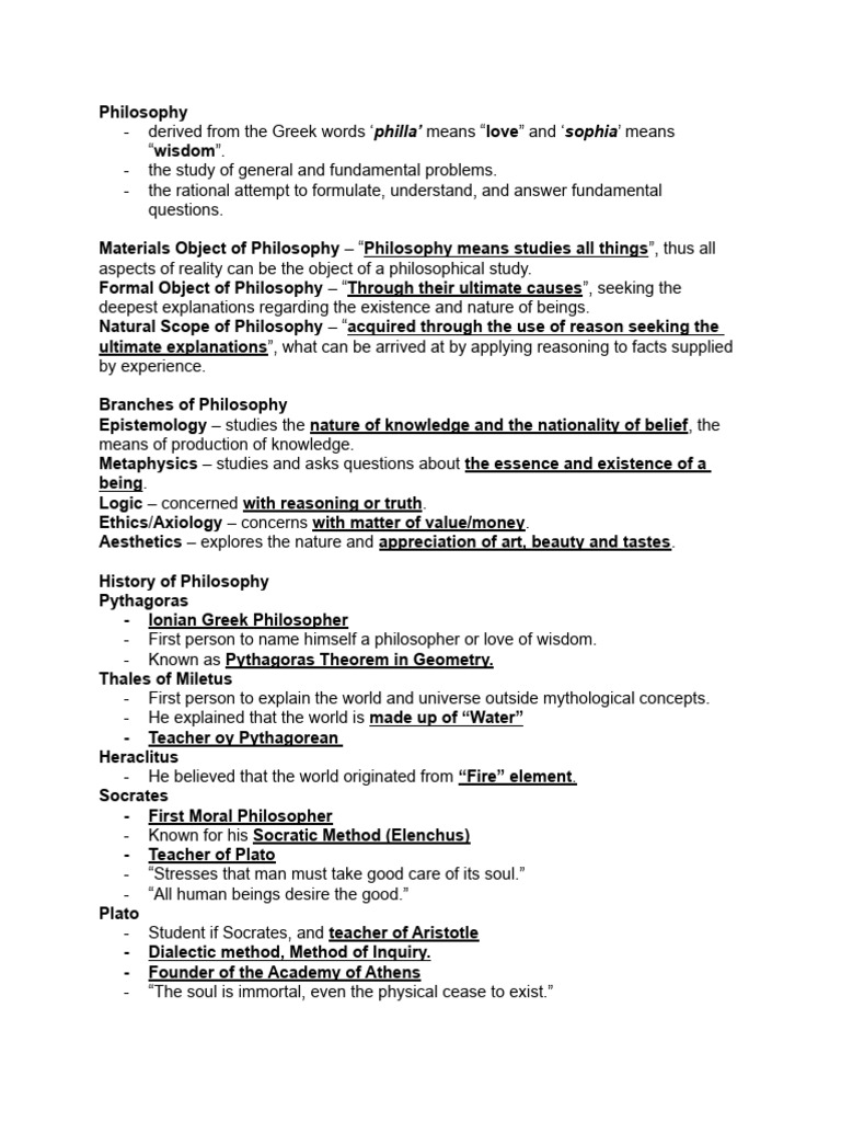 Overview of Philosophy and Its Branches | PDF | Inductive Reasoning ...