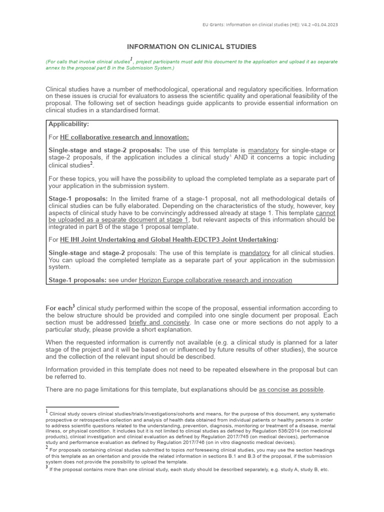EUCT Registry Guidelines for Clinical Studies | PDF | Clinical Trial ...