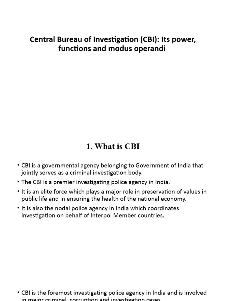 CBI and Its Power and Functions | PDF | Crime & Violence | Law Enforcement