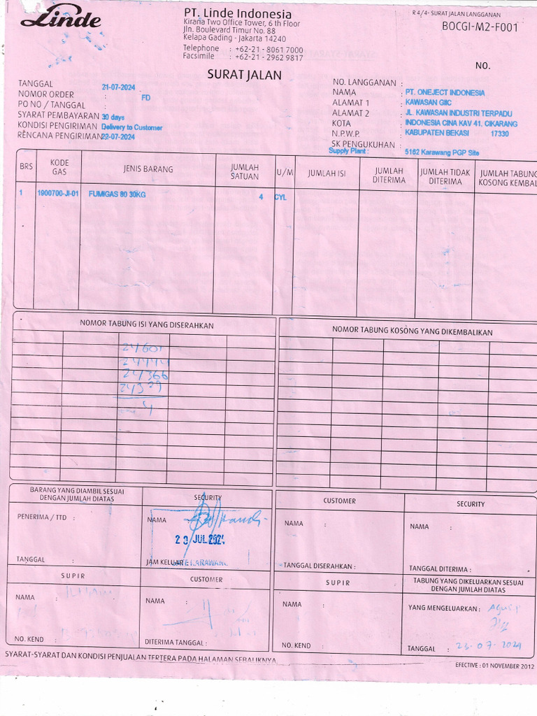 PT Linde Indonesia Dan COA | PDF