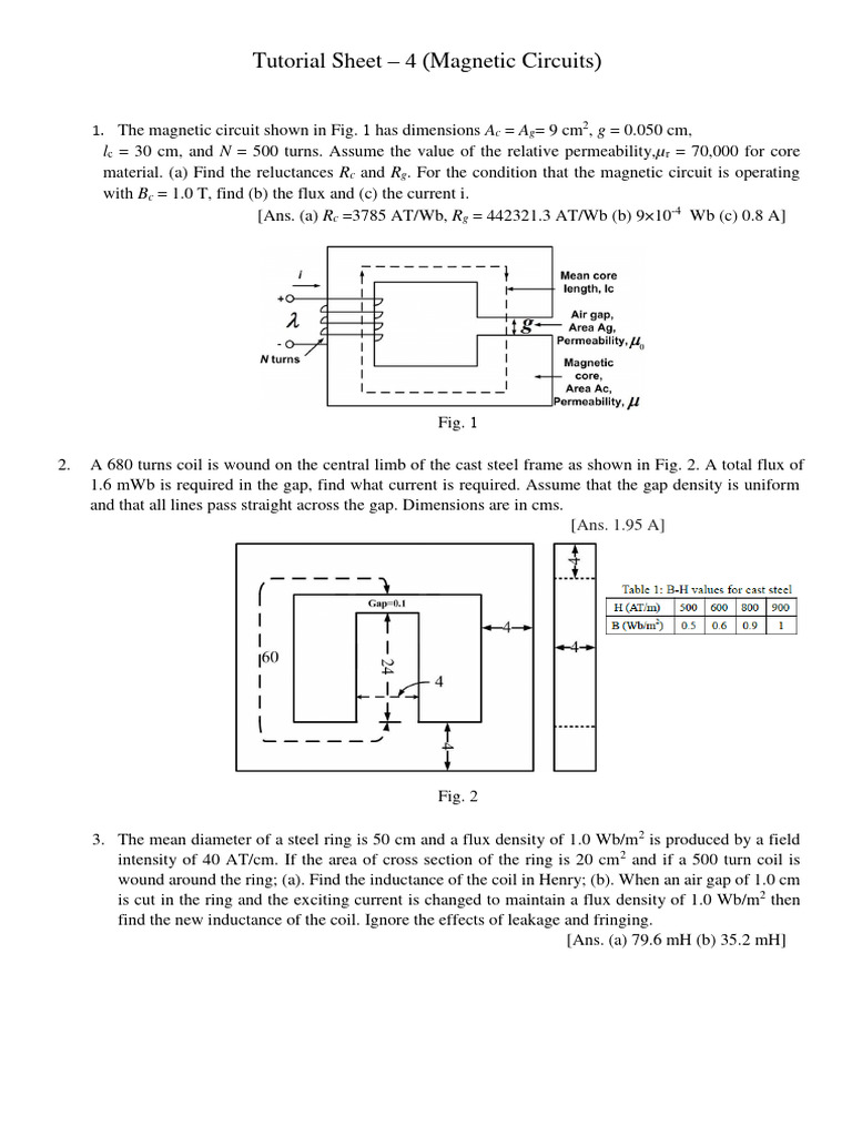 tutorial_magnetic_circuits | PDF | Inductance | Inductor