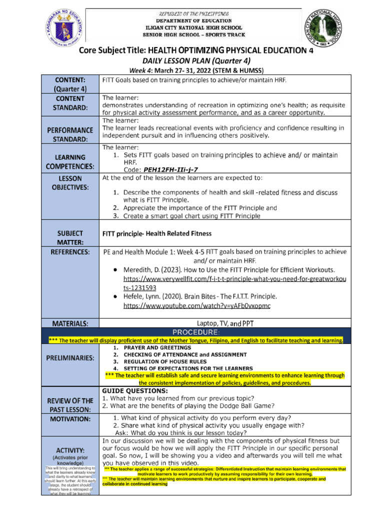 Dlp Fitt Principle Final 2 Pdf