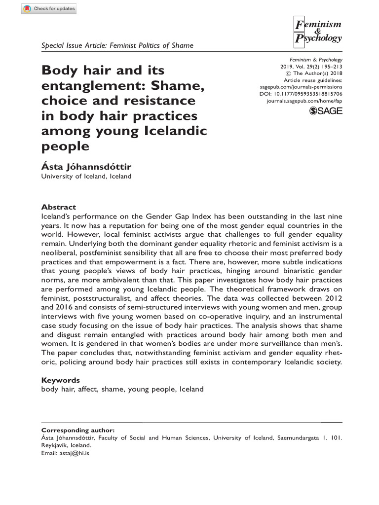 Body Hair and Its Entanglement: Shame, Choice and Resistance in Body ...