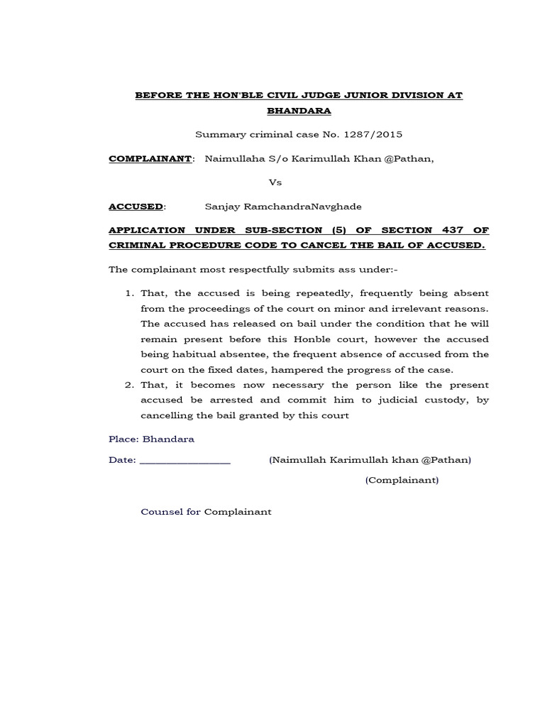 Cancellation of Bail Naimullah | PDF