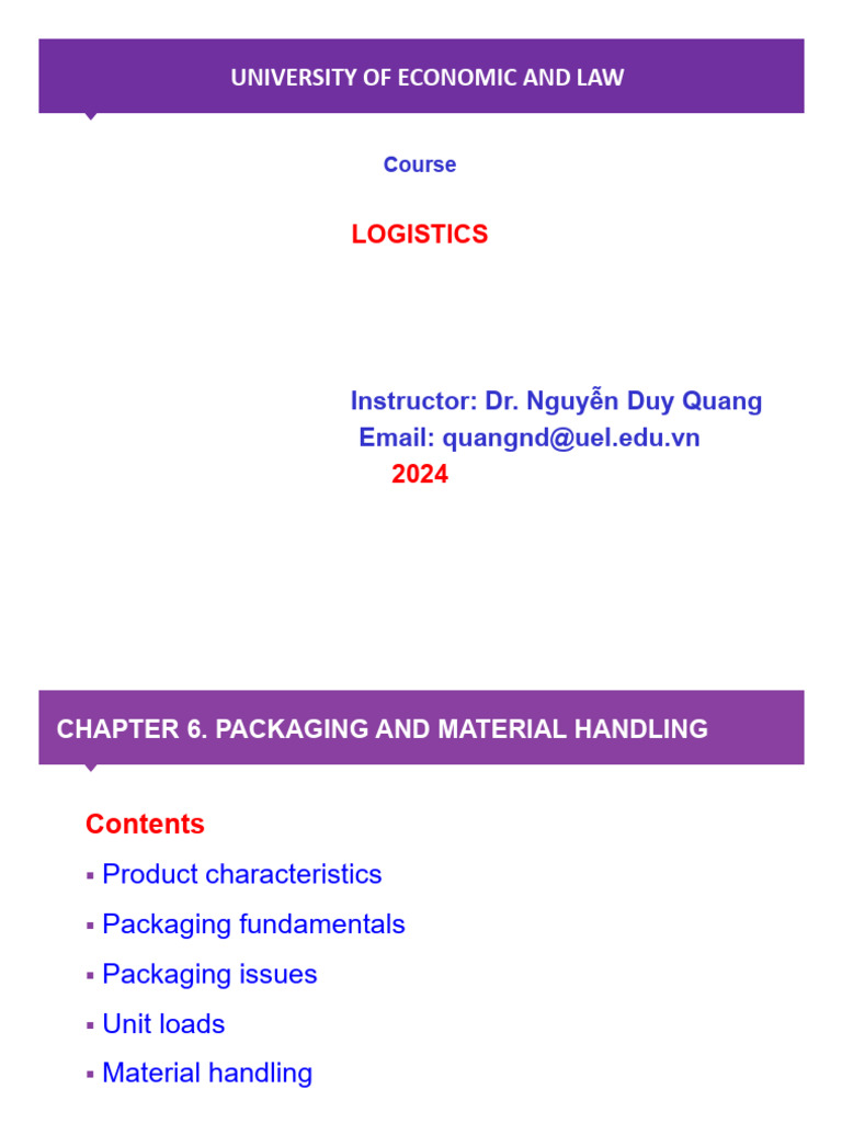 Chapter 6. Packaging and Material Handling | PDF | Secondary Sector Of The Economy | Supply ...