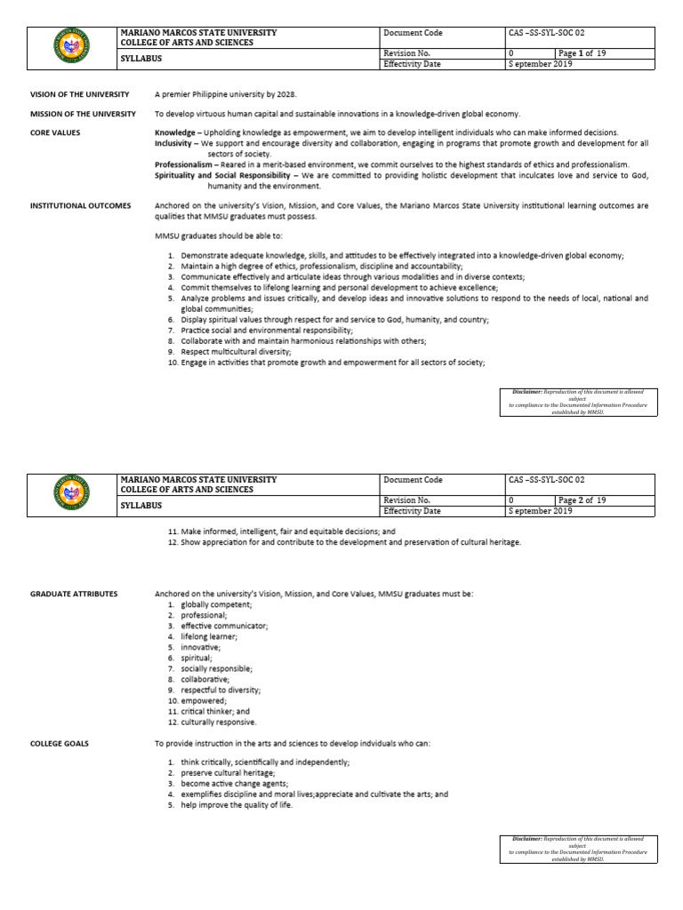 UTS Syllabus January 2021 | PDF | Identity (Social Science) | Self