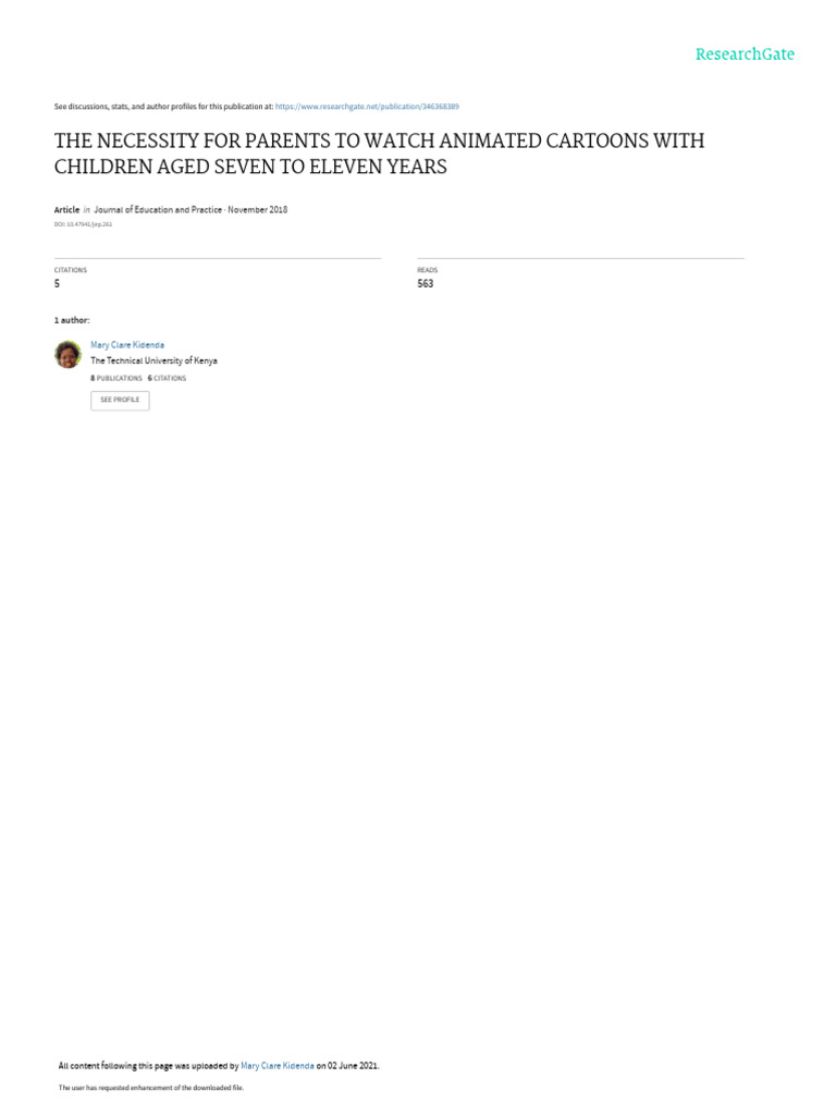 The Necessity For Parents To Watch Animated Cartoo | PDF | Behavior ...