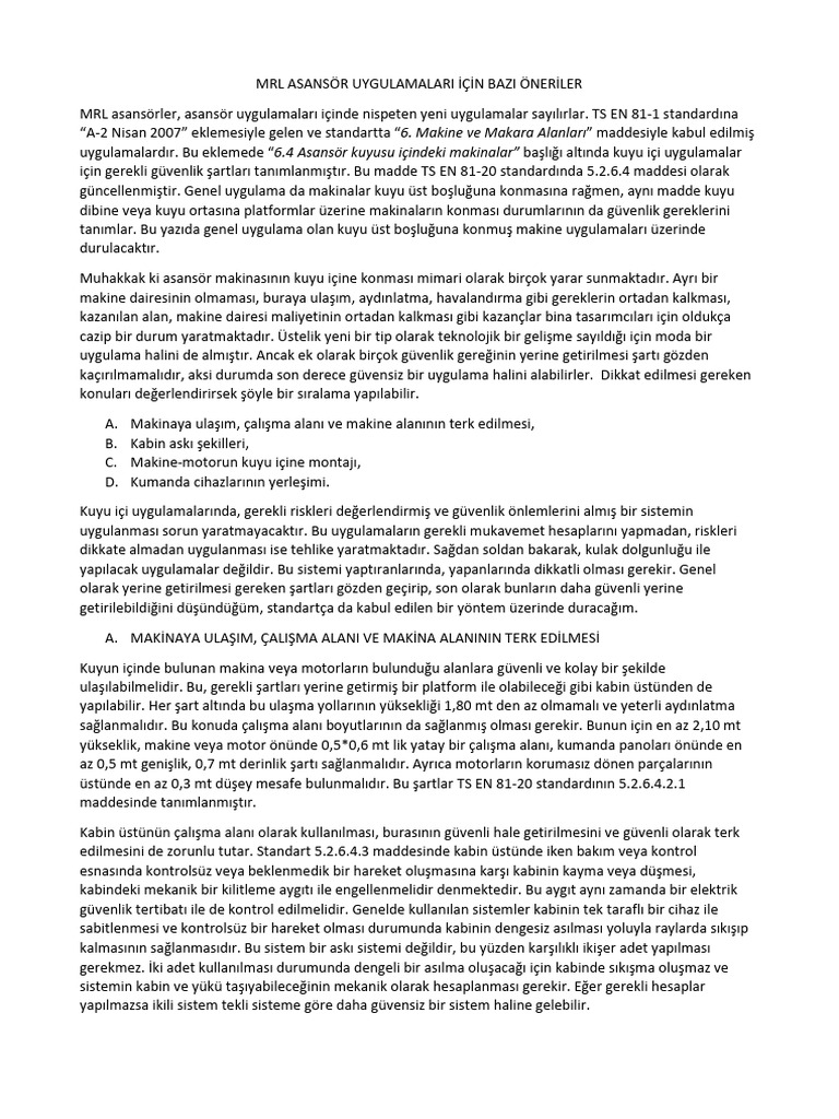 MRL Asansorler PDF | PDF