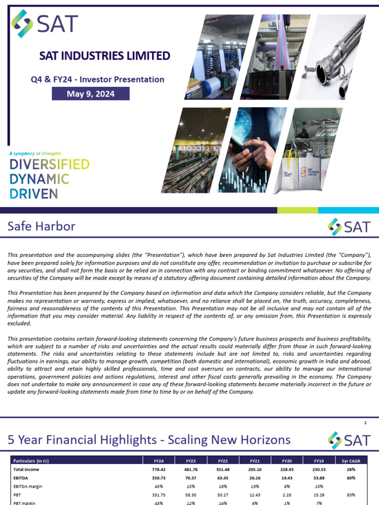 Q4 and FY24 Investor Presentation SAT Final 09.05.2024 | PDF | Expense | Economies