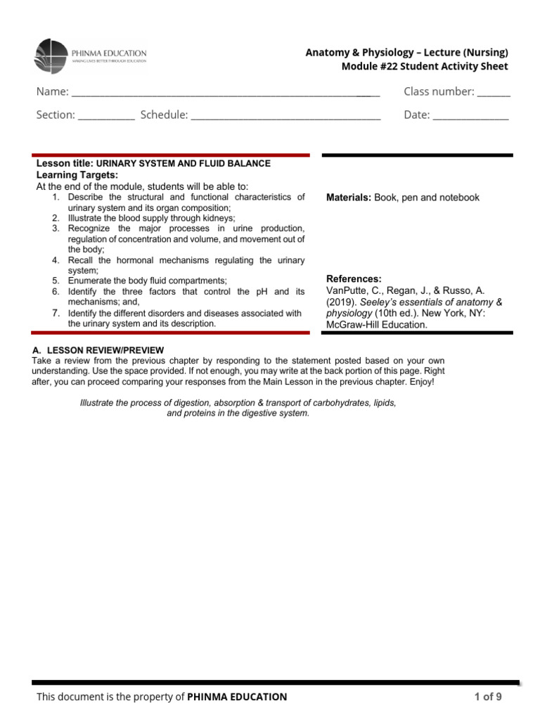 NURSING ANAPHY Lec Session #22 - SAS (NEW FORMAT) | PDF | Kidney ...
