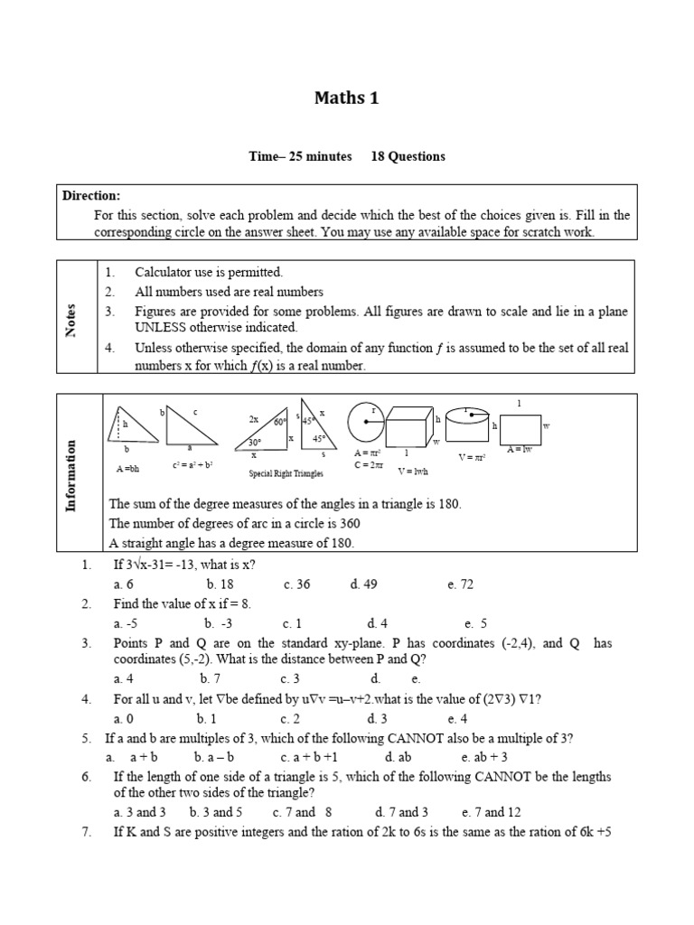 Maths 1st Question | PDF | Triangle | Circle