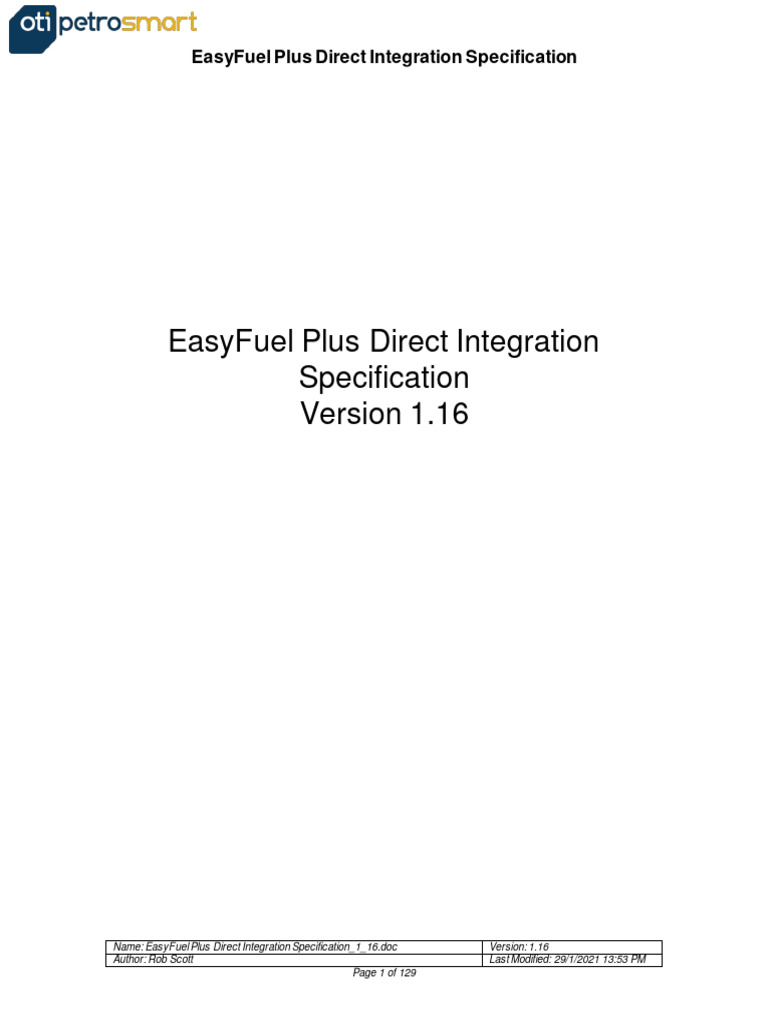 EasyFuel Plus Direct Integration Specification_1_16 | Download Free PDF ...