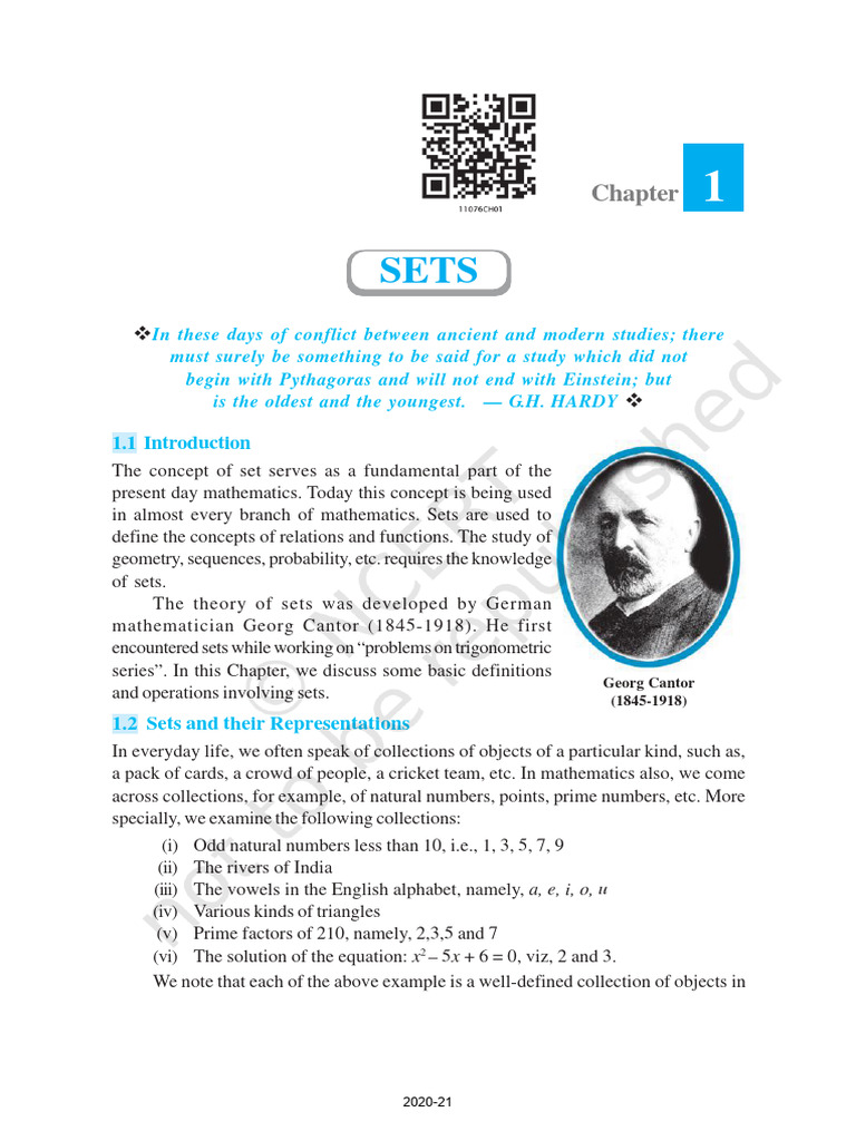 Mathematics Ncert Old Class 11 Full | PDF | Set (Mathematics) | Numbers