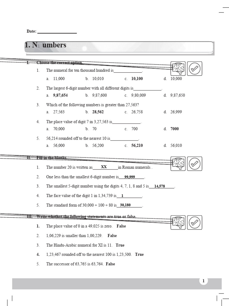 WB As CB IV Math Numbers | PDF | Notation | Lexicology