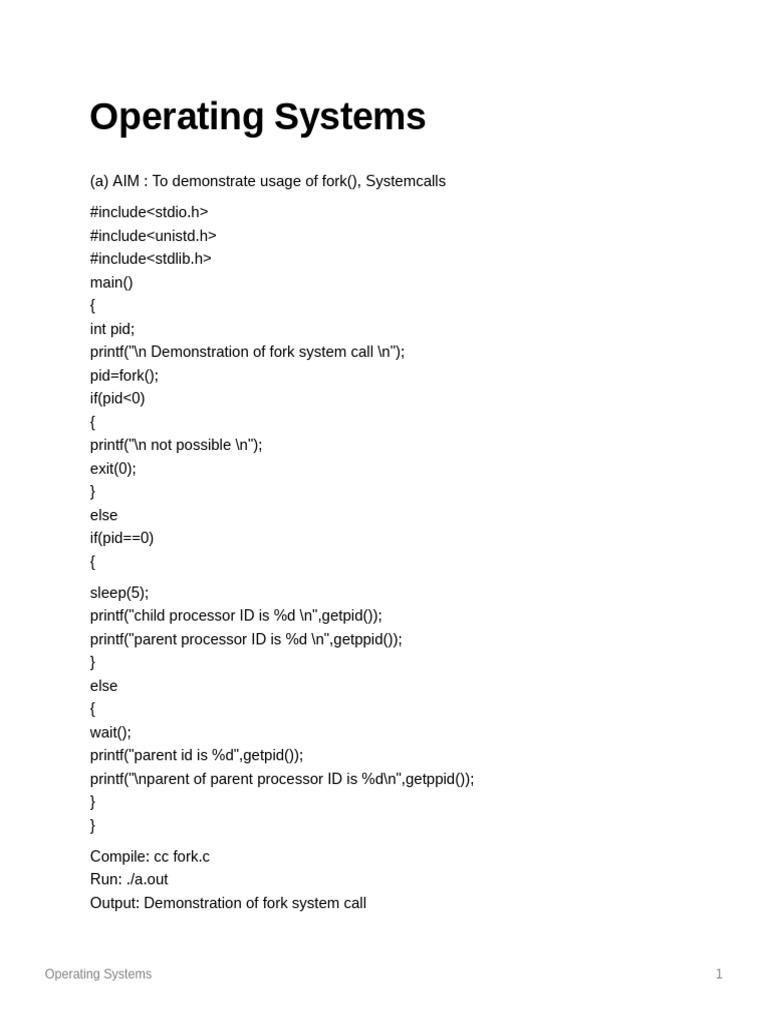 Operating Systems Lab External | PDF | Computer Programming | Computing Operating Systems Lab External | PDF | Computer Programming | Computing