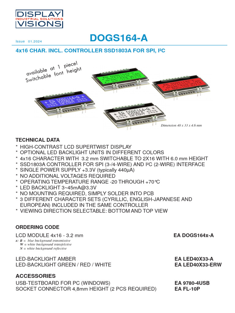 Dogs 164 e | PDF | Backlight | Resistor