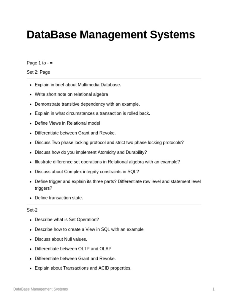 DataBase Management Systems | PDF | Databases | Database Transaction