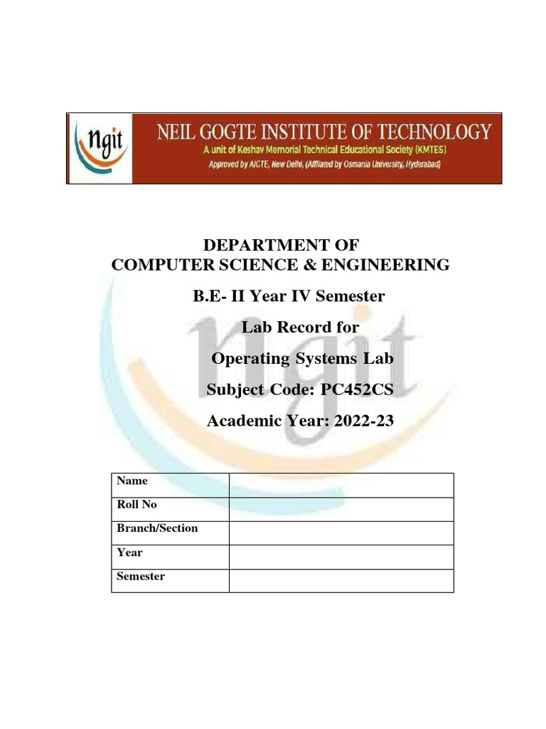 OS Lab Manual Updated 2023 | PDF | Operating System | Process (Computing)