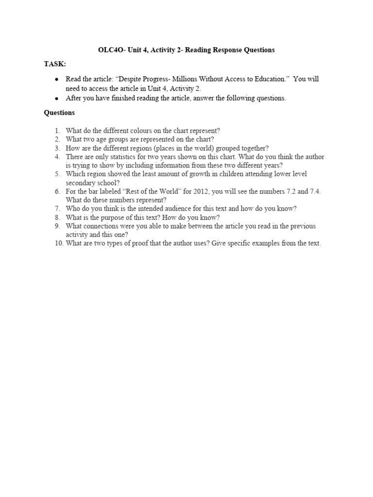 Olc4o U4a2 Reading Response Questions Pdf