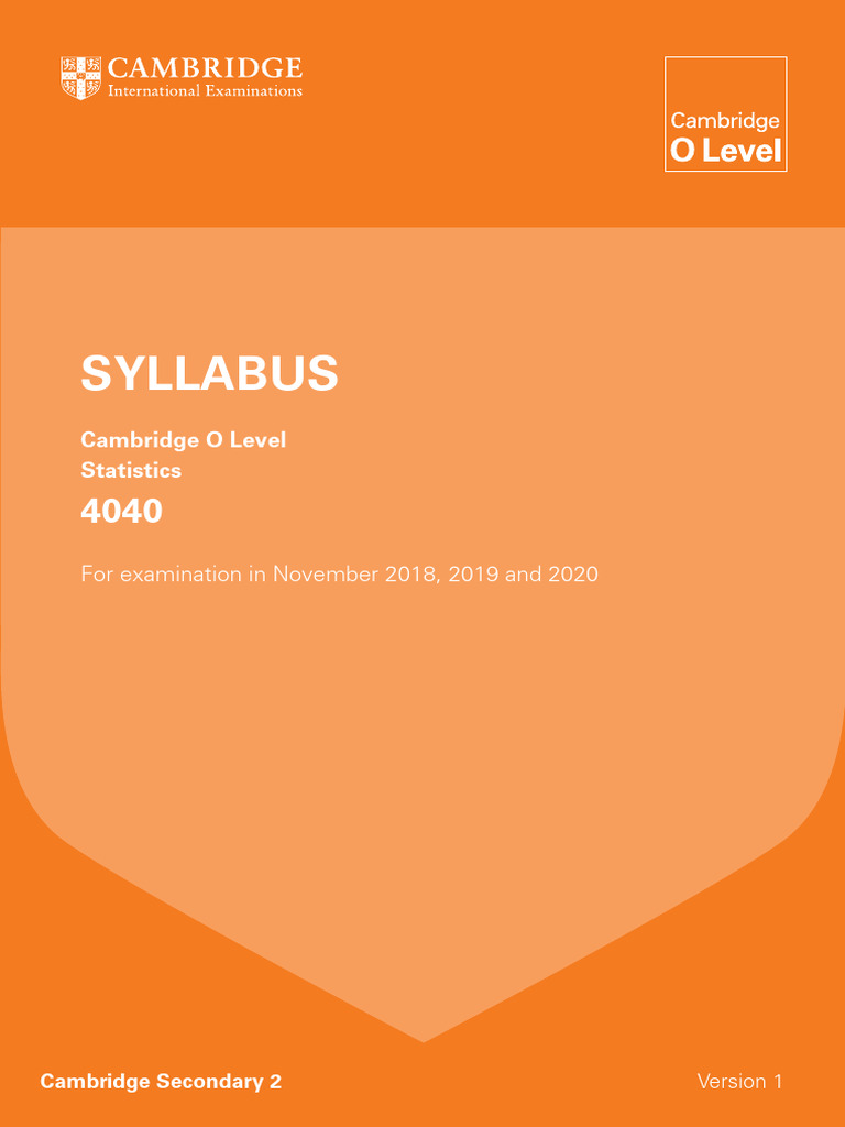 4040 Syllabus For 2018, 2019, 2020 PDF | PDF | Variance | Bias Of An ...