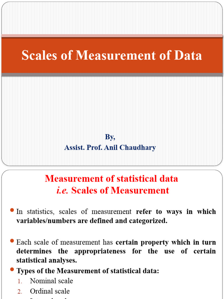 Scales of Measurement | PDF | Level Of Measurement | Science