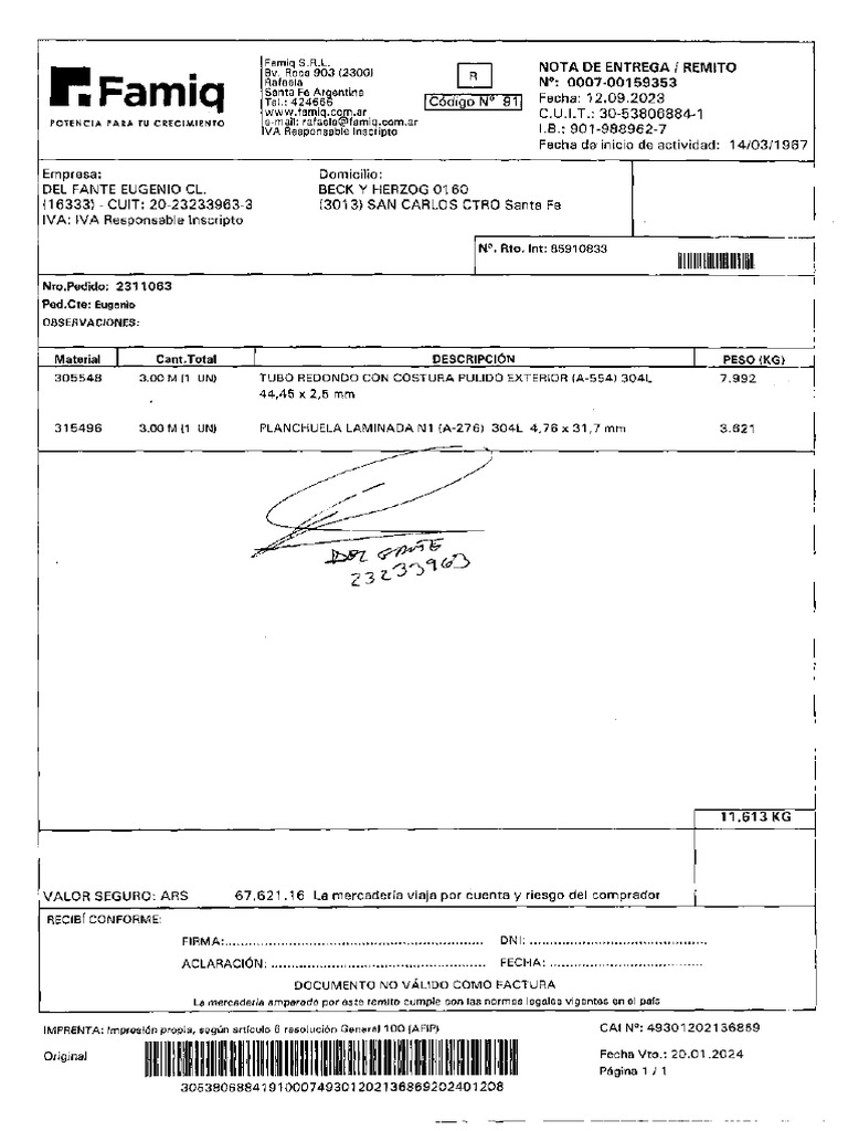 Remito Escaneado 0085910833 | PDF