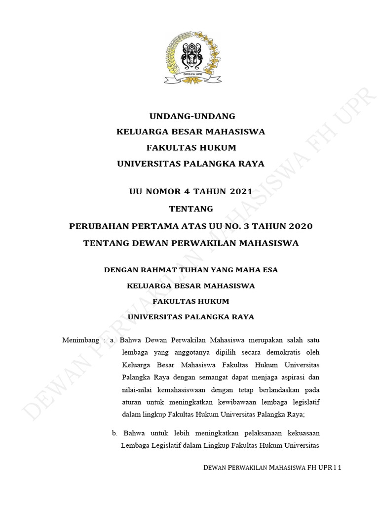 UU DPM FH UPR: Struktur dan Fungsi | PDF | Hukum