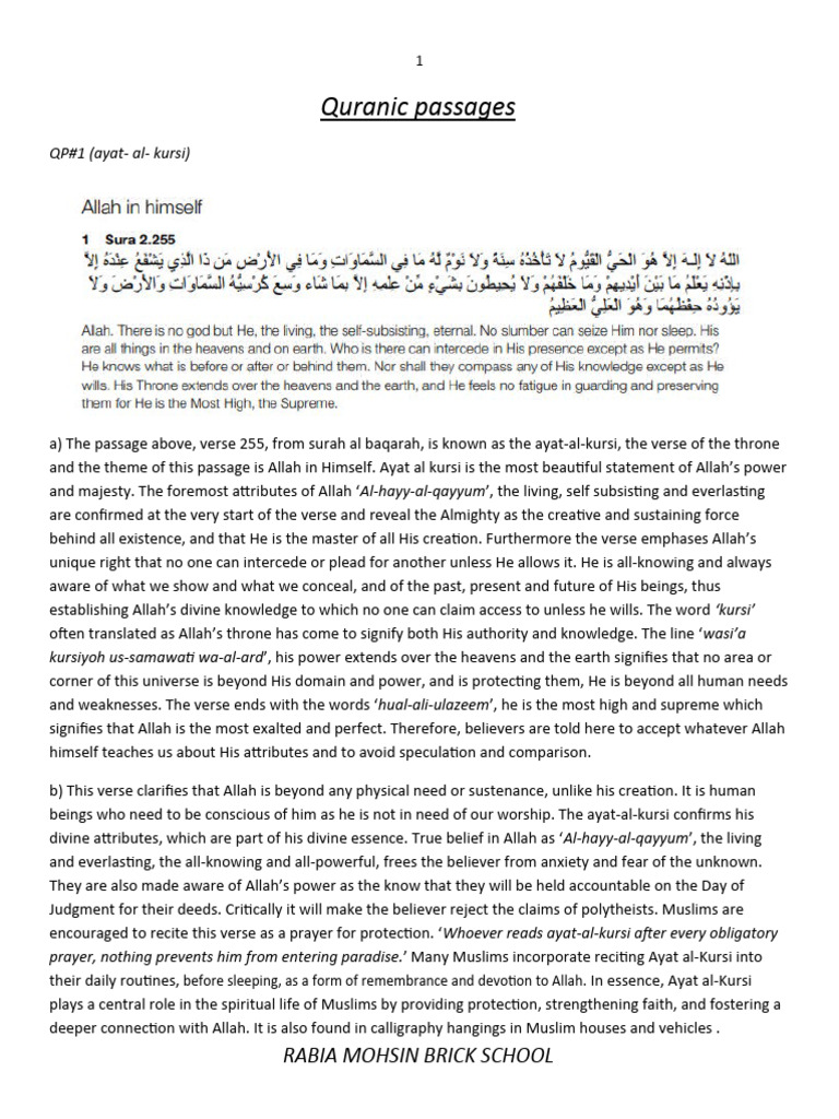Understanding Key Quranic Passages | PDF | Prophets And Messengers In ...