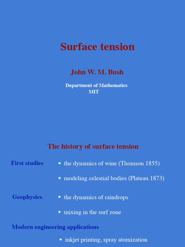 Surface Tension | PDF | Waves | Surface Tension