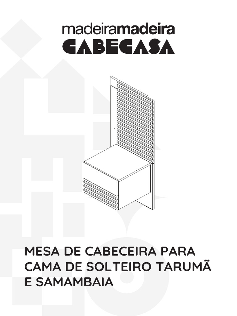 10 0032 1 Manual Mesa de Cabeceira para Cama de Solteiro Tarum e ...
