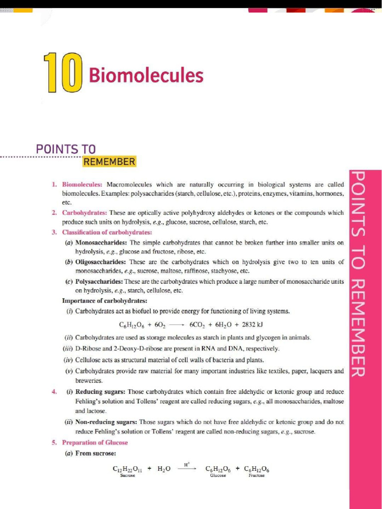 Biomolecules Notes.... Chemistry | PDF