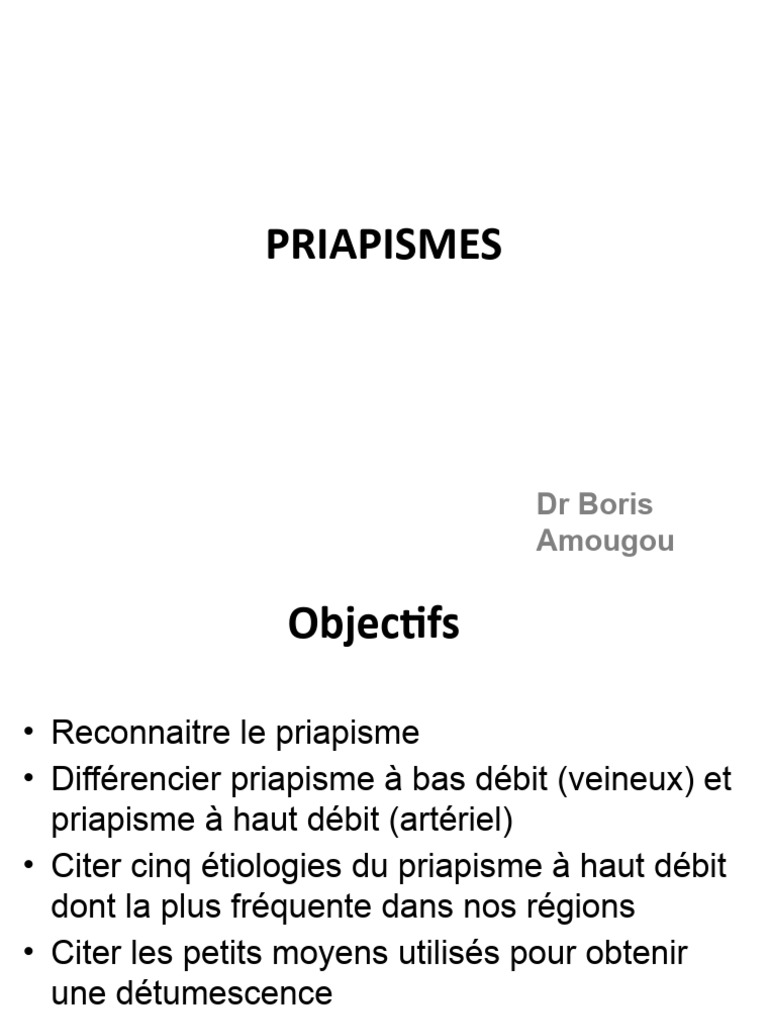 Traitement du Priapisme et Détumescence | PDF | Médecine | Maladies et ...