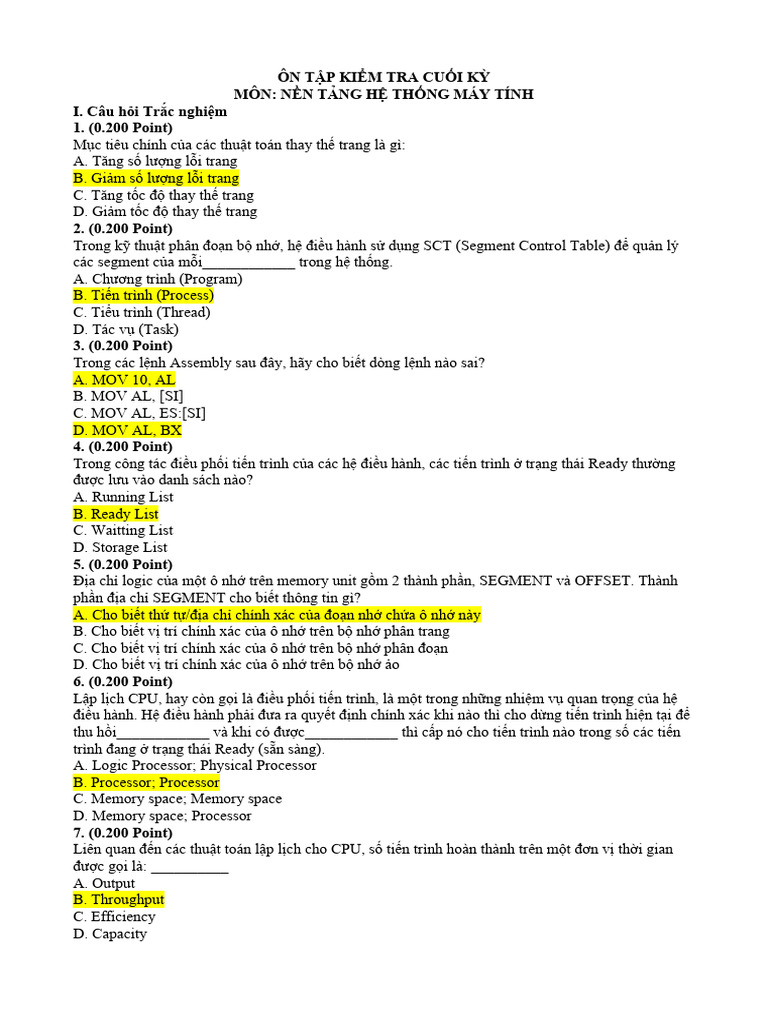 Ôn Tập KTHP - CR250 | PDF