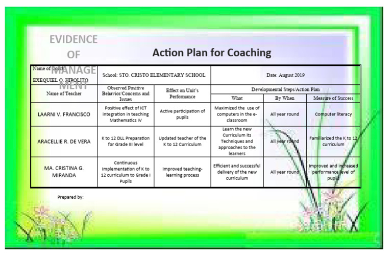 action plan for coaching 2 | PDF | Curriculum | Educational Technology