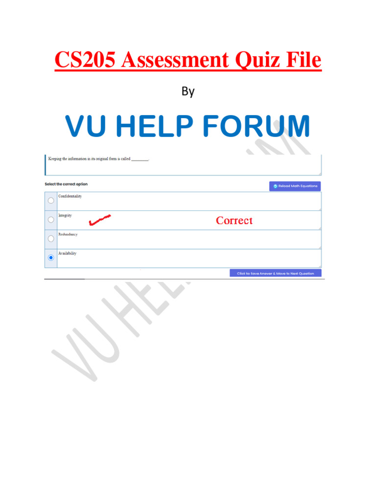 CS205 Midterm MCQS | PDF
