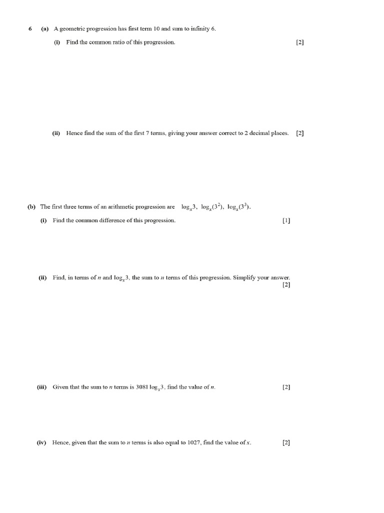 Sequences and Series Questions | PDF