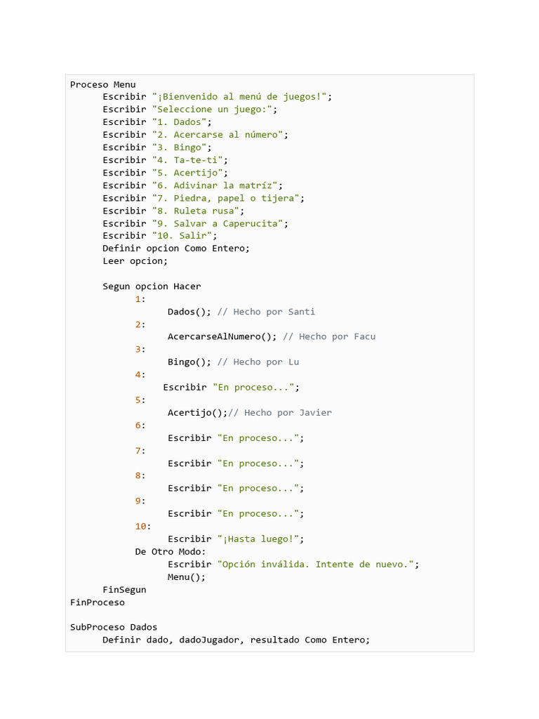 Código PSeInt | PDF | Ajedrez