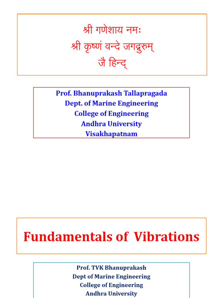 Prof TVKB SSDSV Vibration Intro | PDF | Damping | Oscillation