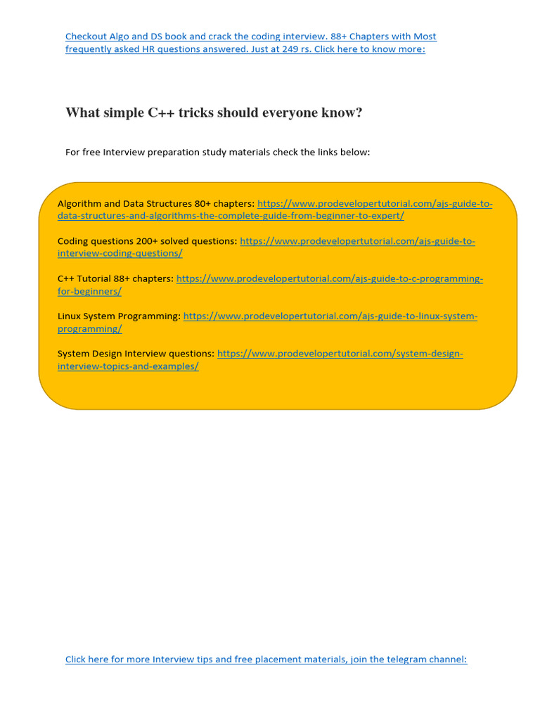 What Simple CPP Tricks Should Everyone Know | PDF | C++ | Computer Programming