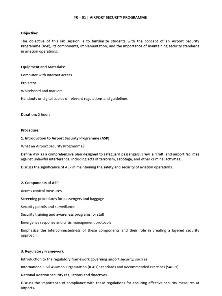 LM 21104303 - PR 01 - Aviation Safety & Security Management ASSM | PDF | Airport Security | Airport