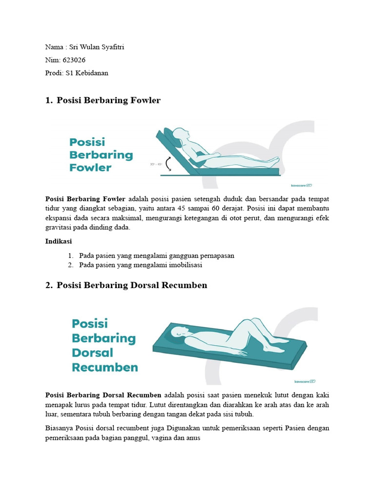 Posisi Posisi Pasien KDK | PDF