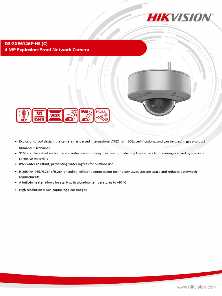 DS 2XE6146F HS C - Datasheet - 20240528 | PDF | Camera | Field Of View