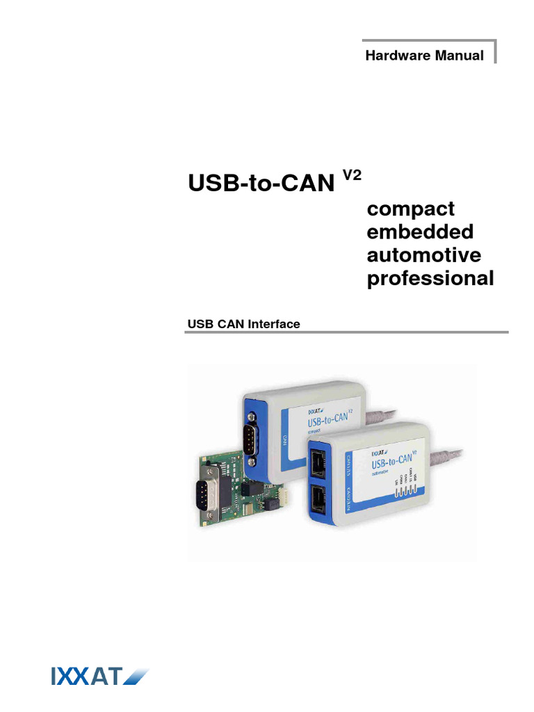 USB-to-CAN V2 Interface Manual | PDF | Usb | Electromagnetic Compatibility